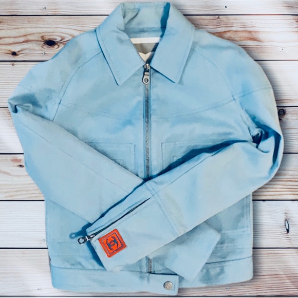 CHANEL | Jackets & Coats | Chanel Vintage Sport Line Cc Powder Blue ...